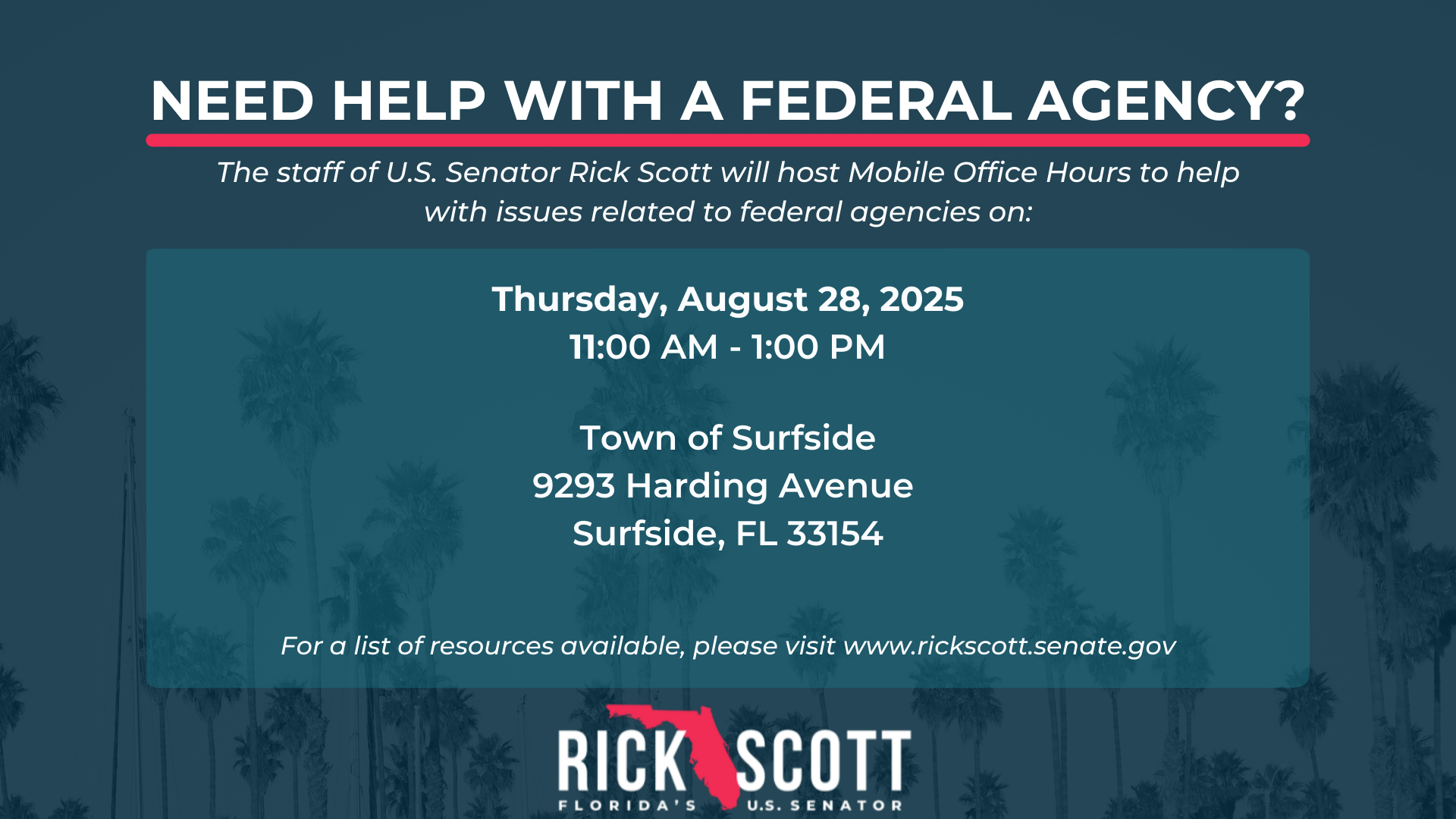 U.S. Sen. Rick Scott’s Office Hours at Town Hall
